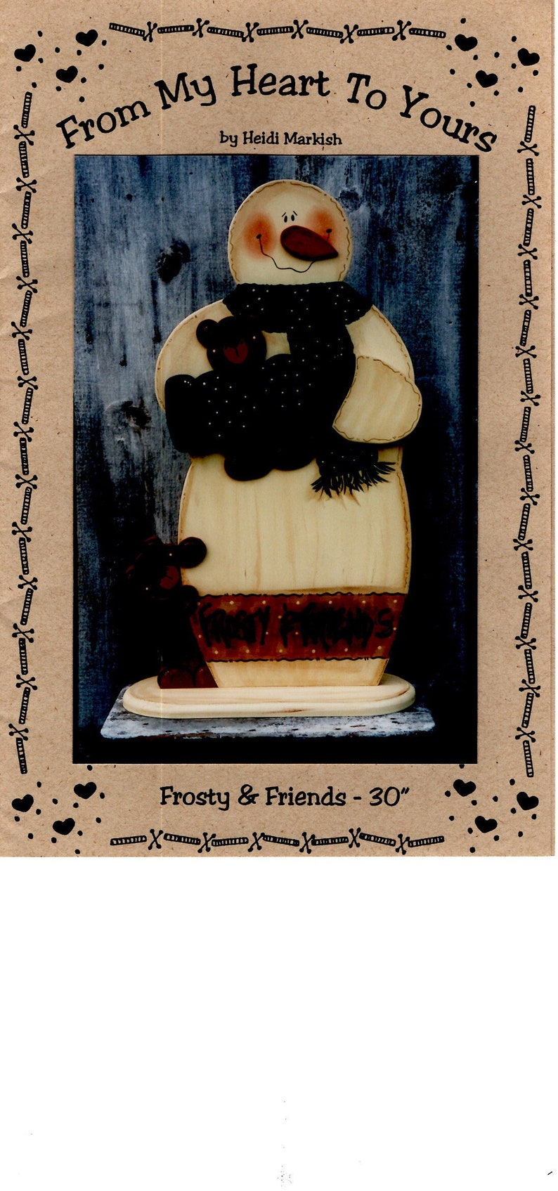 30 Wooden Snowman Doll Uncut PATTERN Heidi Markish - Etsy