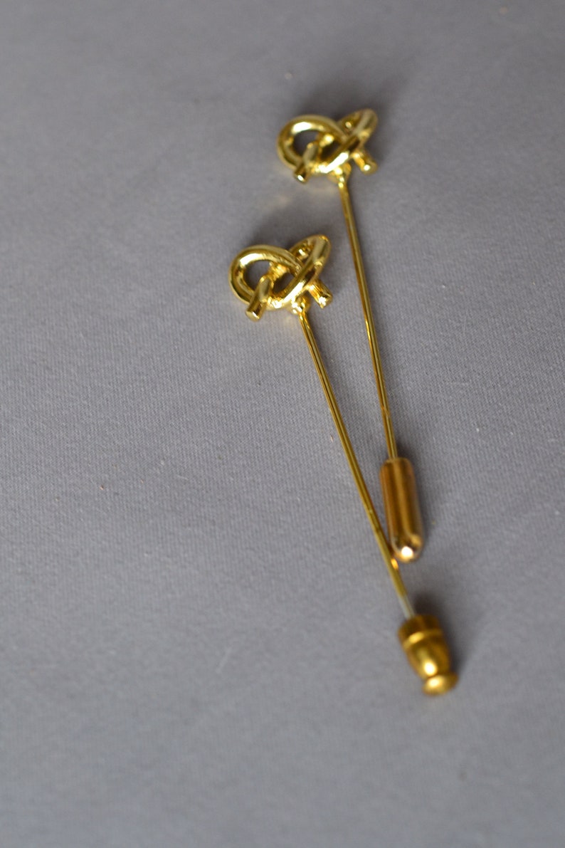 NOS 70s Pretzel Stickpin Gold Pretzel Brooch Tiny Metal | Etsy