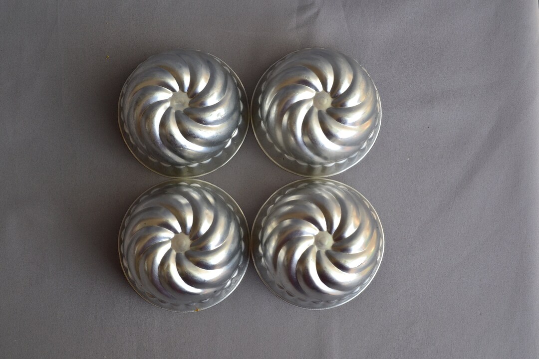 Vtg Lot of 4 Tiny Aspic Molds Petit Fours Pan Turk's Head Baking Extra ...
