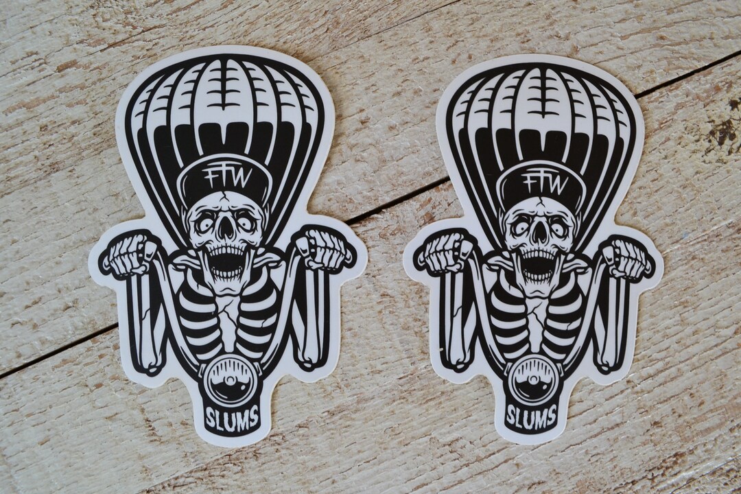 Lot of 2 Biker Decals FTW Slums Fuck the World / Forever Two Wheels 5 X ...