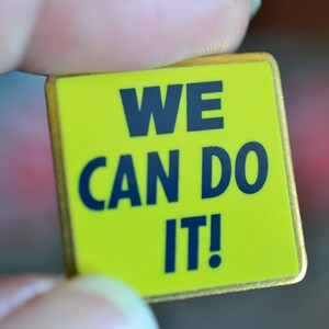 NOS 80s WWII Slogan "we Can Do It" Brass Clutch Pin Feminist Pinback ...
