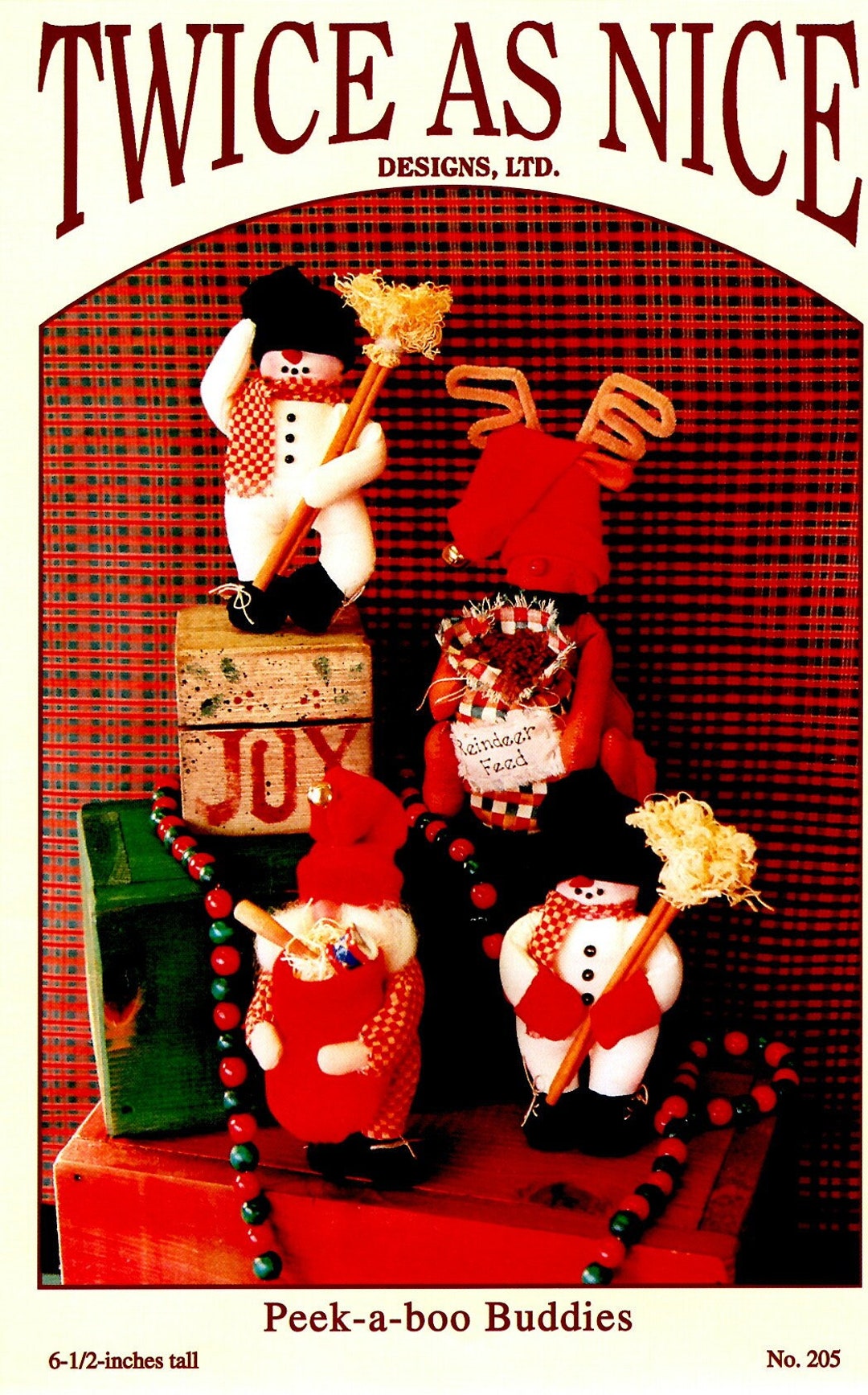 6.5" Snowman Dolls Uncut Pattern Peek a Boo Buddies Twice as Nice Small ...