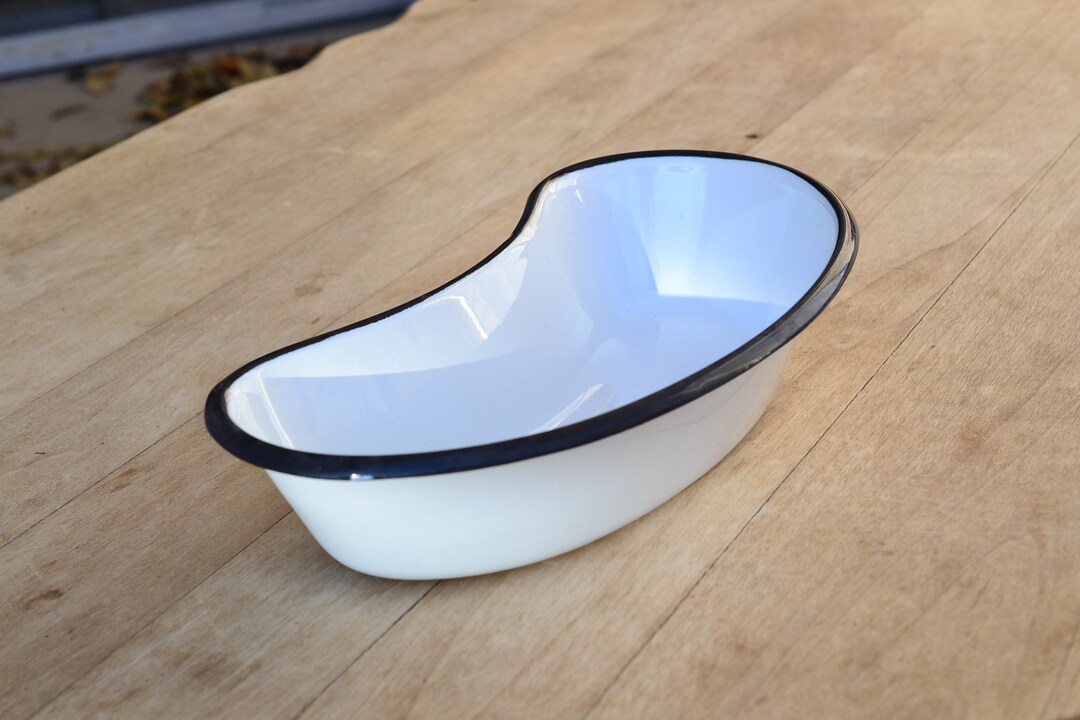 NOS Vtg Farmhouse Basin 50s Enamelware Vollrath 10" Emesis Tray Kidney ...