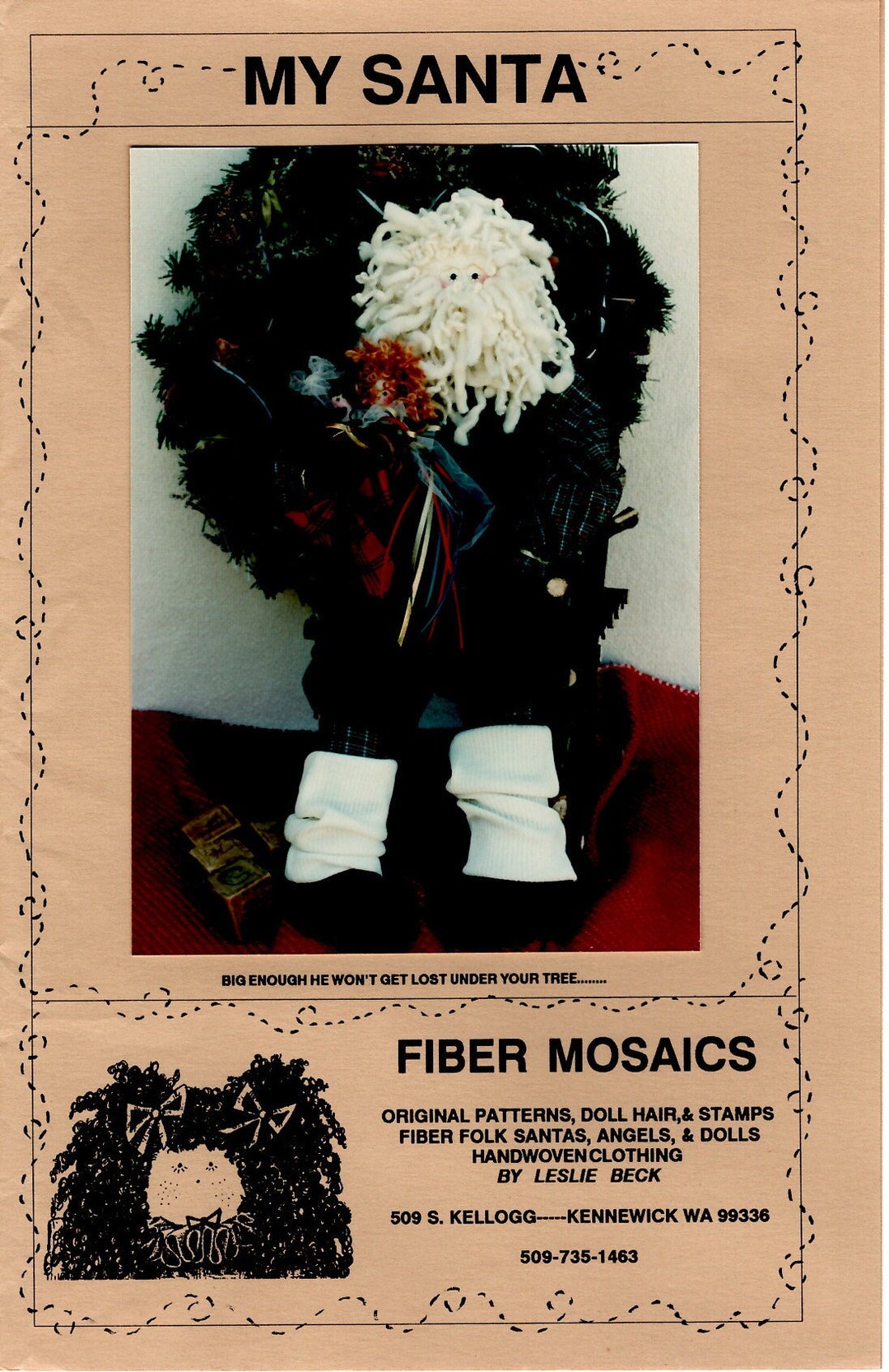 29" Primitive Santa Doll Uncut PATTERN Large Prim Santa Claus Fiber ...