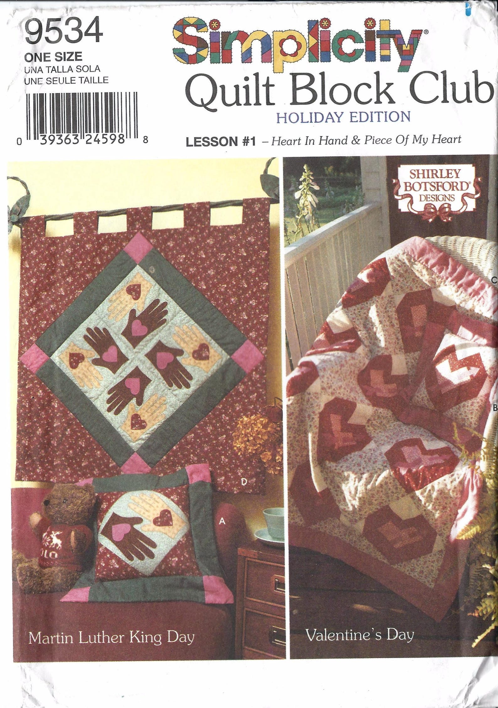 90s Simplicity 9534 Uncut Vtg PATTERN Quilt Block Club Lesson | Etsy