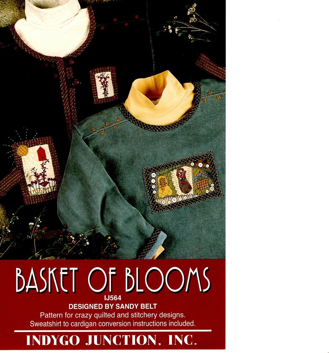 1998 Sweatshirt Applique Uncut PATTERN Women's Sweatshirt to Cardigan ...