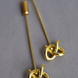NOS 70s Pretzel Stickpin Gold Pretzel Brooch Tiny Metal Pretzel ...