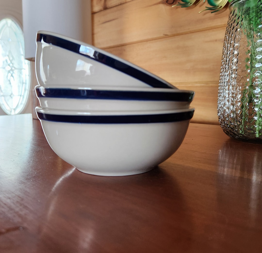 90s Farmhouse Bowls Set of 3 Beaded Edge Coupe Soup / Cereal Bowls ...