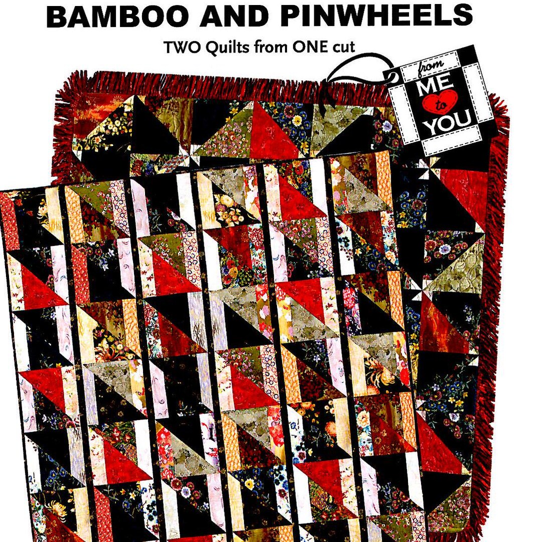 Bamboo & Pinwheels Mini Quilt Uncut PATTERN 48x59 2 Quilts From 1 Cut ...