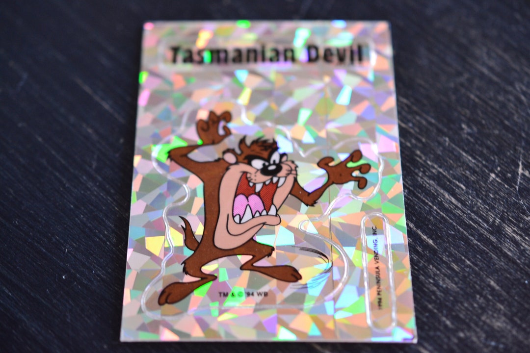 Vtg 2 Sheets 1994 Licensed Tasmanian Devil Taz Stickers Holographic WB ...