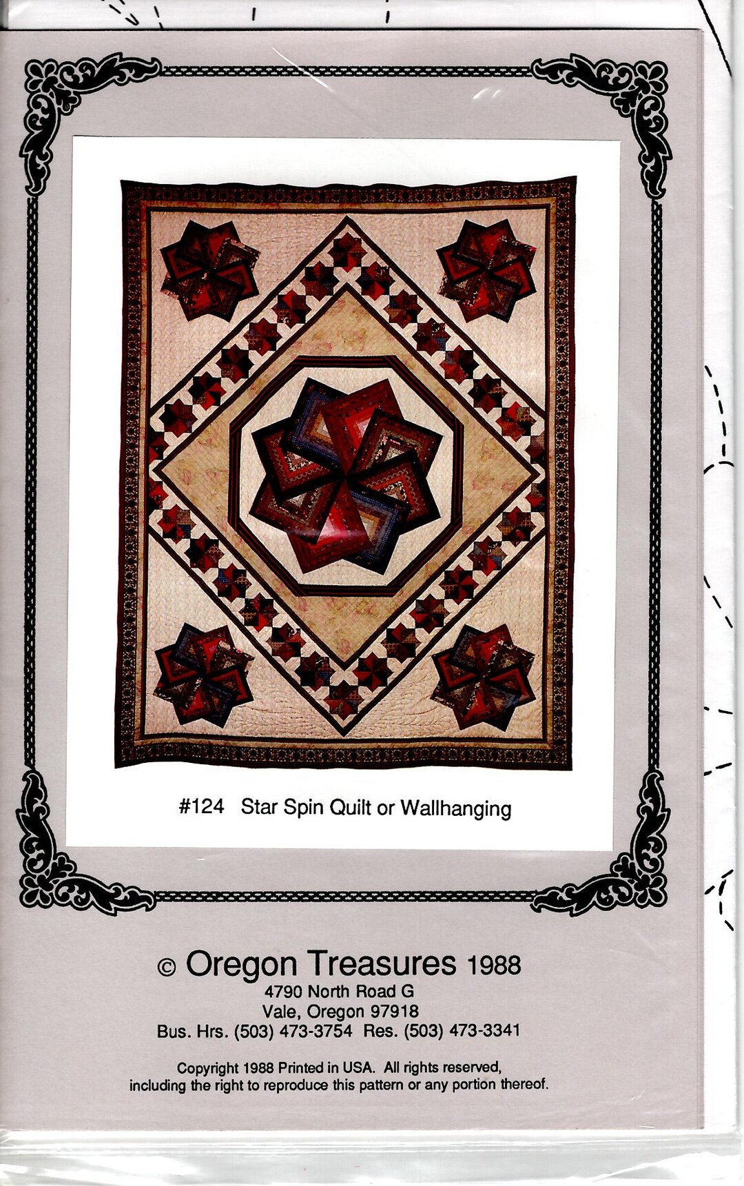 Bed Size Quilt Star Spin Quilts Uncut PATTERN 89x112" Quilt 60x60 ...