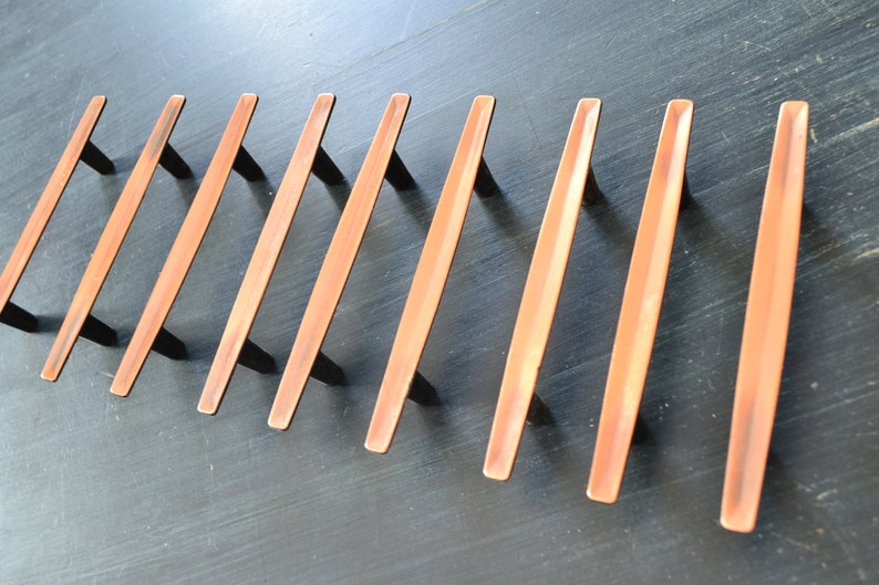 NOS 1 X MCM Concave Copper Drawer Pull 3" Center Ajax Antiqued Copper ...