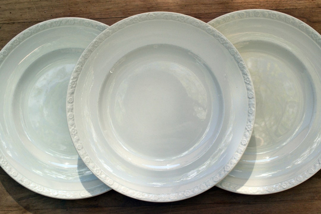 Vtg Farmhouse Plates Set of 3 Dinner Plates 60s Wedgwood Hedge Rose ...