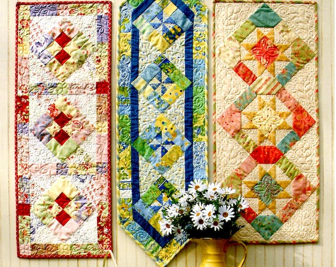 Quilted Table Toppers Uncut PATTERN 23x23" Table Runners Mini Quilt New ...