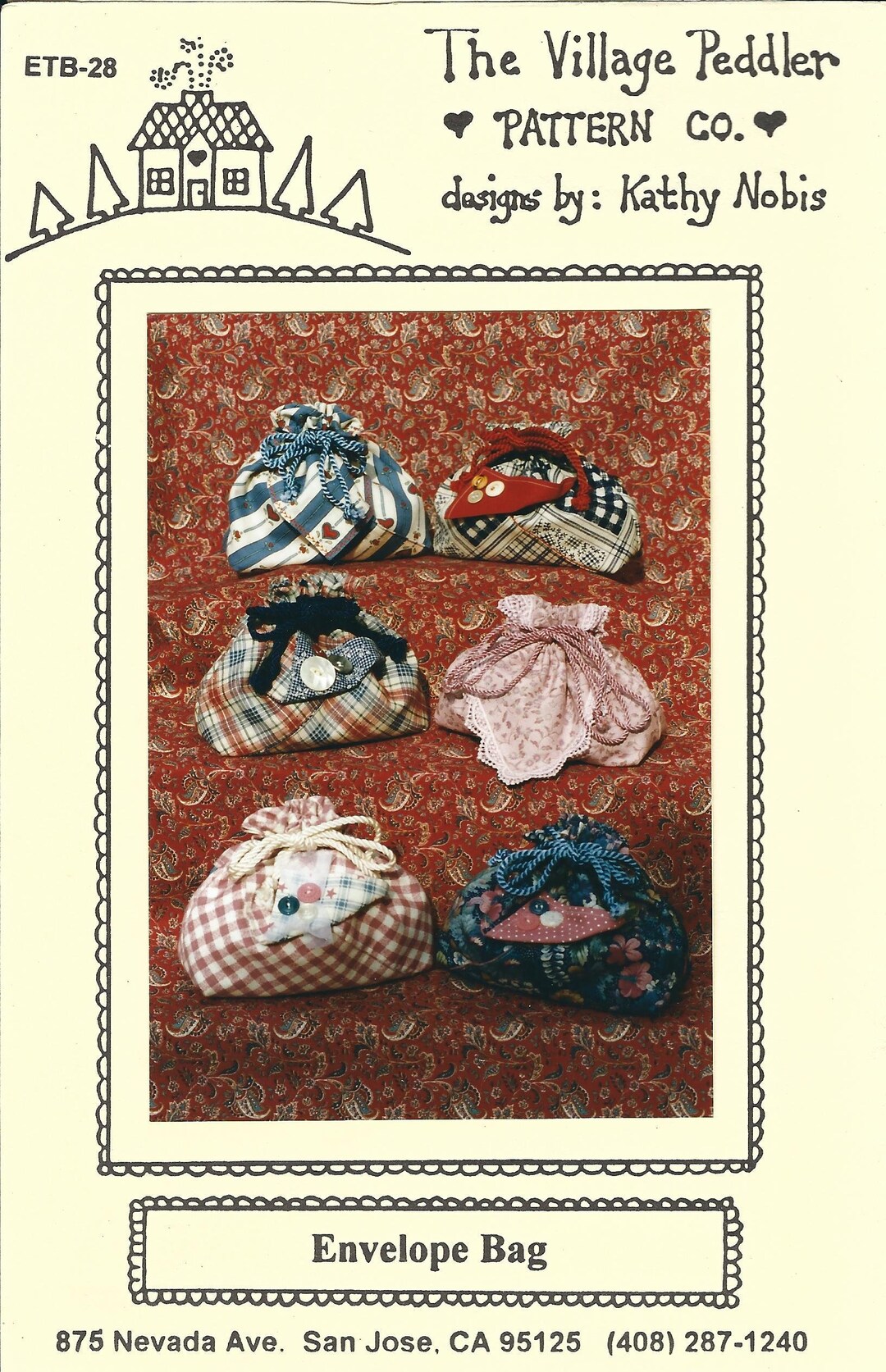 Envelope Bag Uncut PATTERN Cloth Gift Bag Pattern Large Fabric Bag the ...