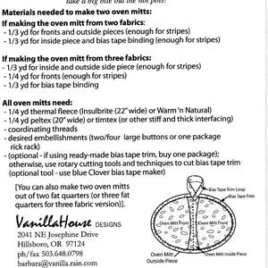 Pot Holders Uncut PATTERN Pot Pinchers World's Best Oven Mitts Sewing ...