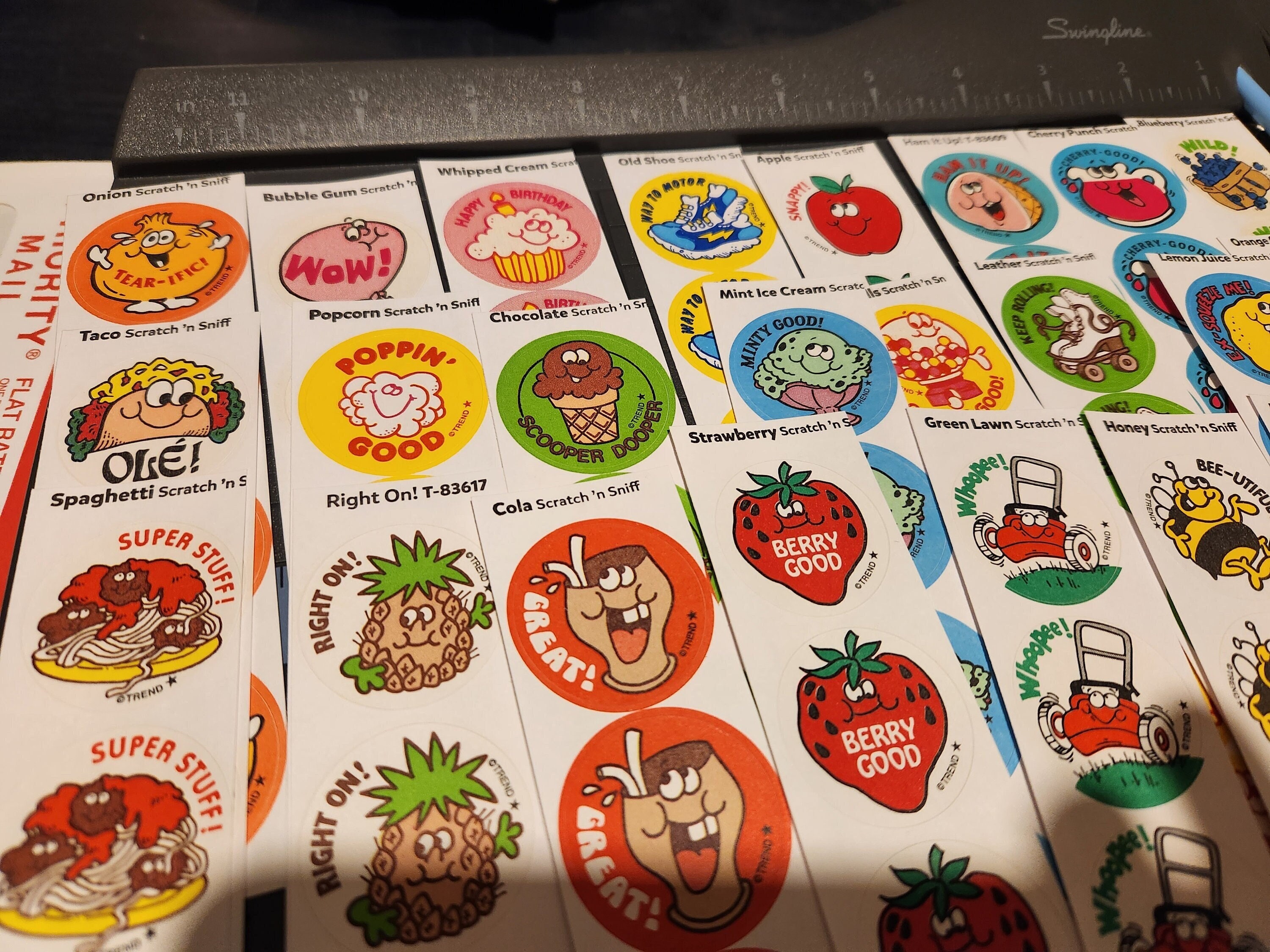 10 Strips Retro Trend Matte Scratch N Sniff Stickers Scented Stinky