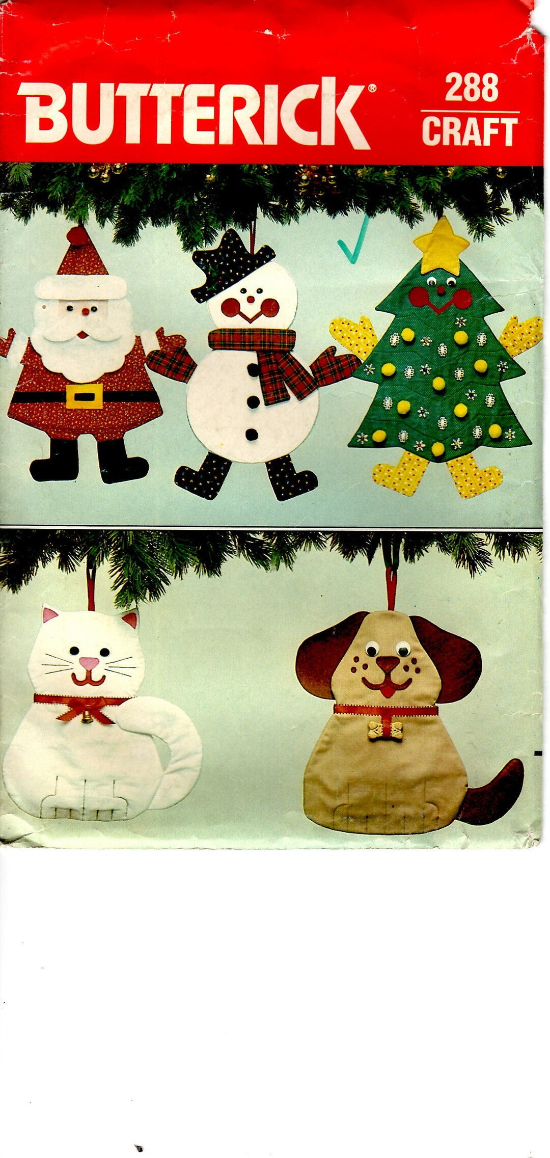 Butterick 288 Uncut PATTERN Christmas Ornaments Sewing Pattern ...