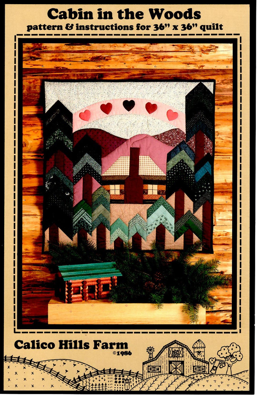 Cabin in the Woods Mini Quilt Uncut Pattern 36x36" Square Door Wall ...