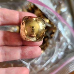 1 X Vtg Solid Brass Cube Knob + Backplate MCM Squircle Drawer Pull Heavy Knob Atomic Nautical ...