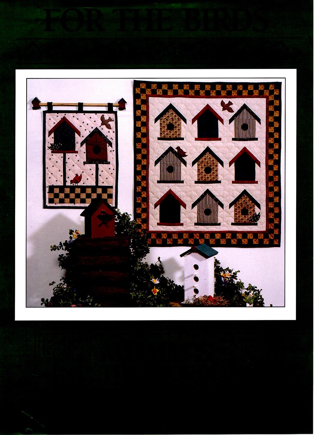 2 Sizes Birdhouse Applique Mini Quilt Uncut PATTERN 28x31" 14x18.5 ...