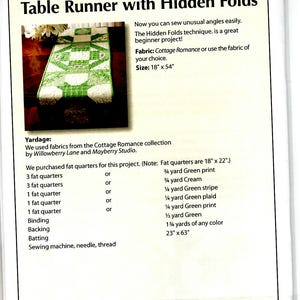 Quilted Table Runner Uncut PATTERN 18x54" Quilt & Learn Series Lesson ...