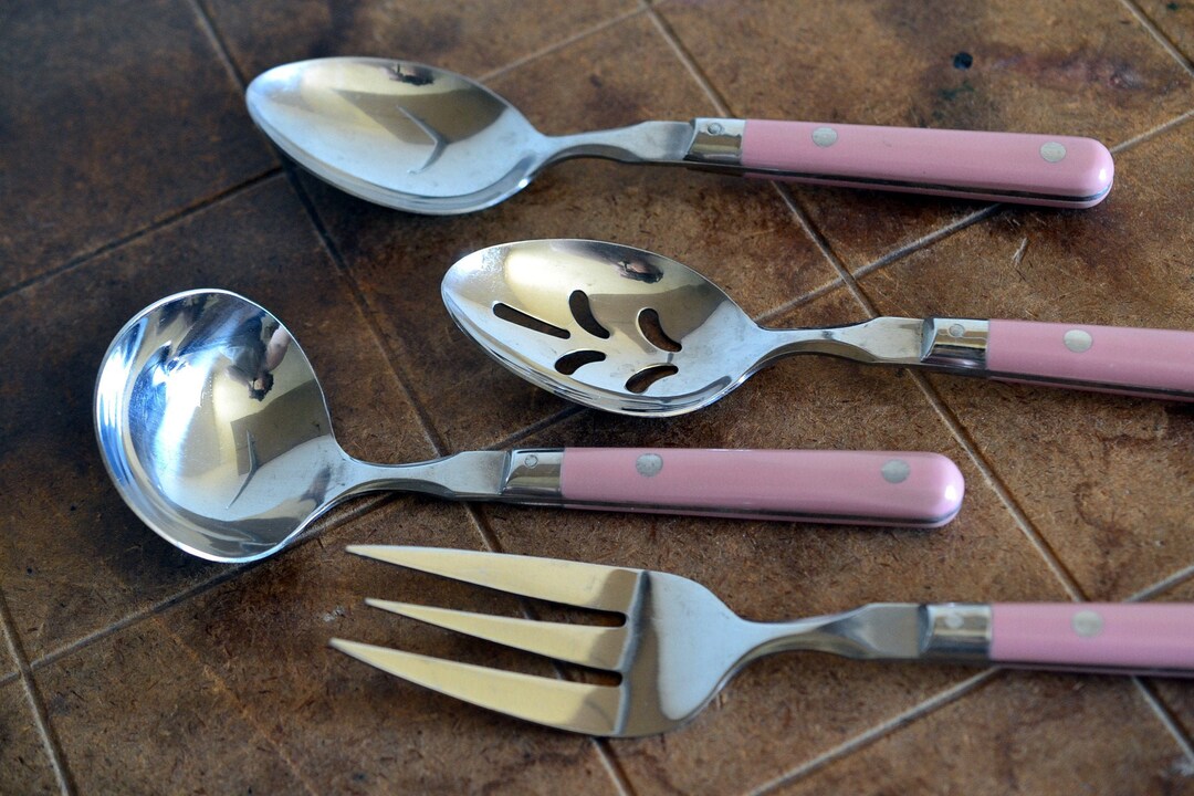 80s 4 Pcs Hostess Set WF Washington Forge Mardi Gras Mauve Flatware ...