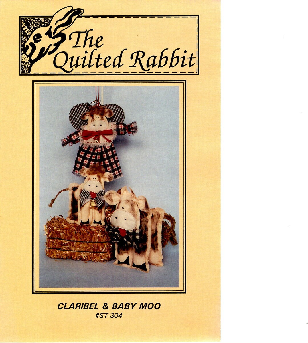 Vtg Cow Dolls Uncut PATTERN the Quilted Rabbit Claribel & Baby Moo ST ...