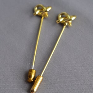 NOS 70s Pretzel Stickpin Gold Pretzel Brooch Tiny Metal Pretzel ...
