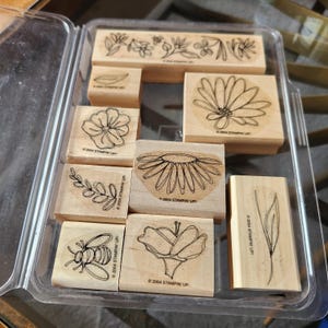2004 NOS Stampin' Up! Set of 9 Stamps Two Step in Full Bloom Lot ...