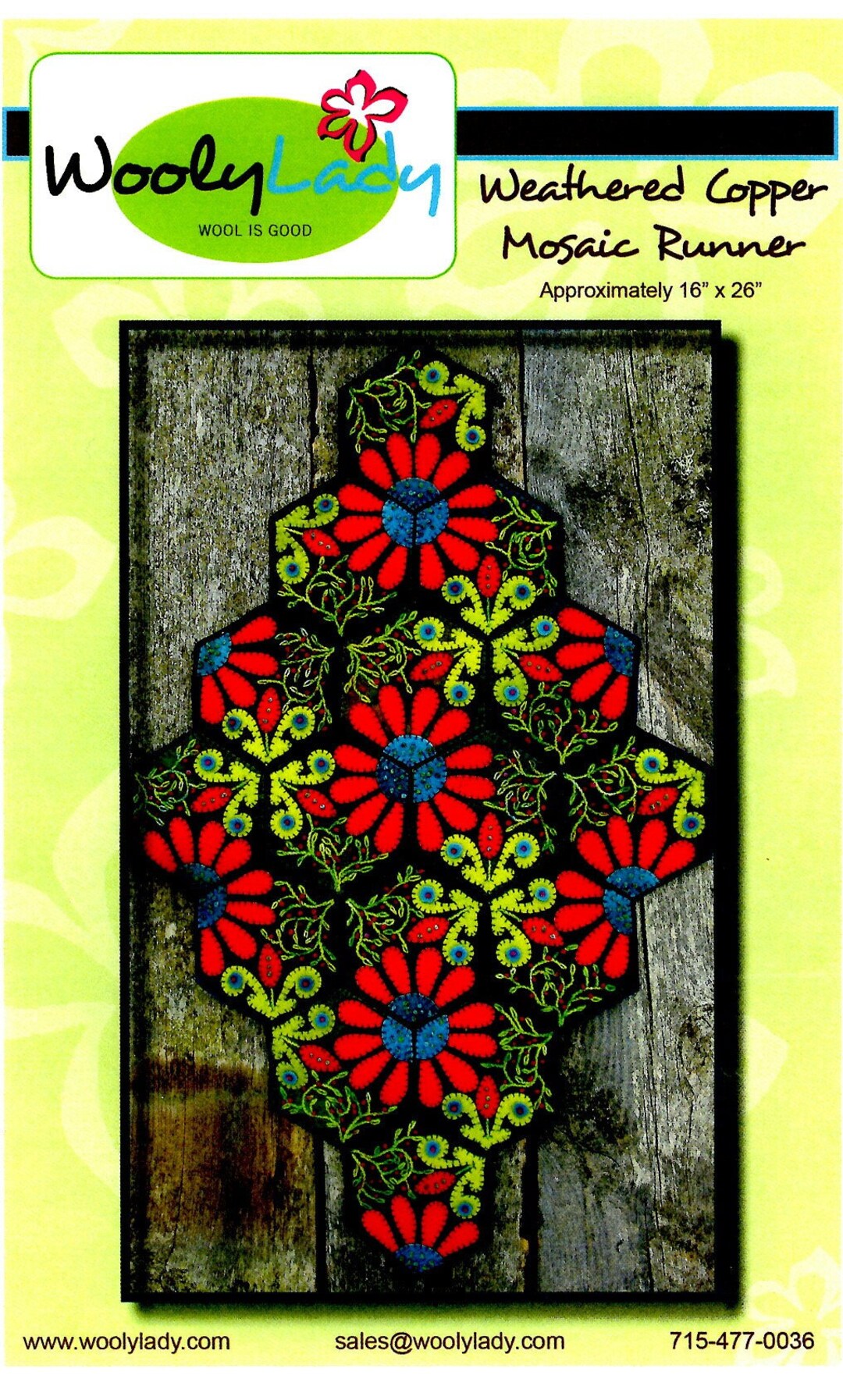 Wooly Runner Uncut PATTERN 16x26" Mini Table Runner Table Topper ...