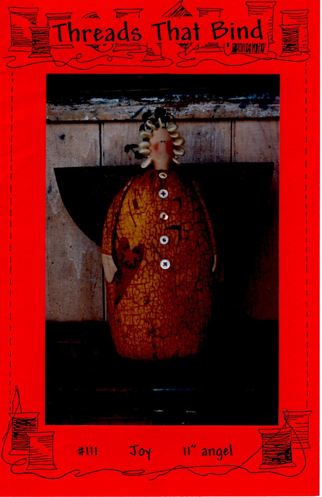 11" Folk Art Doll Uncut PATTERN Angel Doll Country Doll Prim Primitive ...