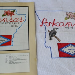 Vtg Unfinished Sampler Original Pattern Arkansas 1987 Your State in ...