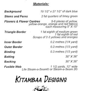 Applique Mini Quilt Uncut Pattern 24x30" Batik Wall Door Hanging Flower ...