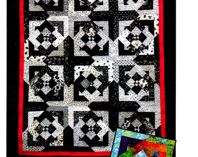Bamboo & Pinwheels Mini Quilt Uncut PATTERN 48x59" 2 Quilts From 1 Cut ...