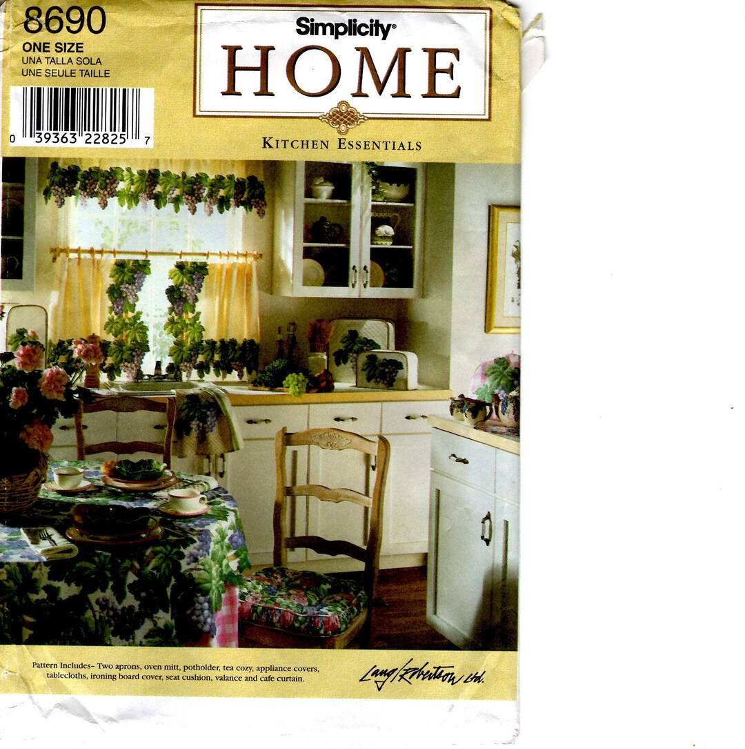 Simplicity 8690 Uncut PATTERN Apron Oven Mitt Potholder Tea Cozy ...