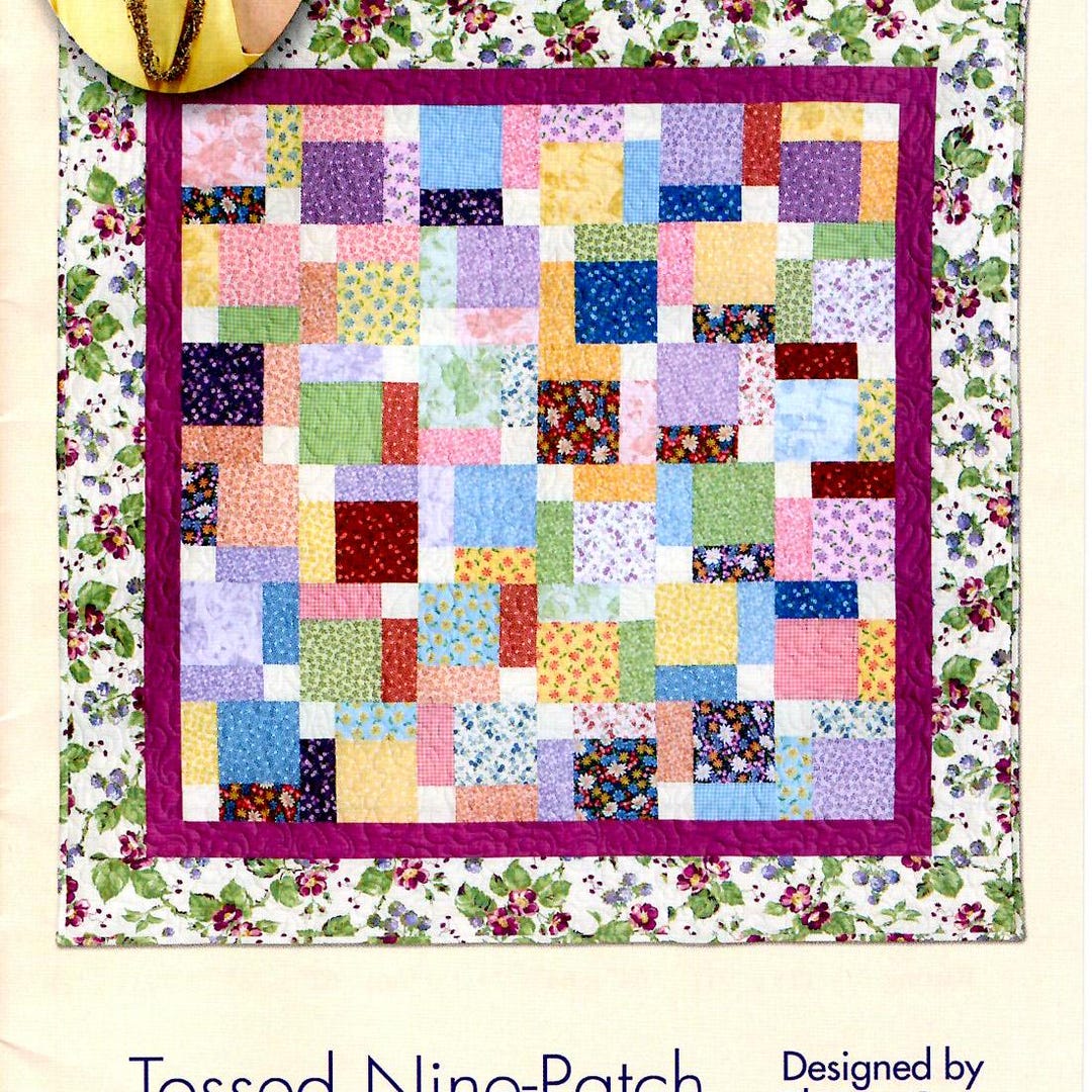 Charm Pack Quilt Uncut PATTERN Multiple Sizes Tossed Nine Patch Quilt in a Day Eleanor Burns ...