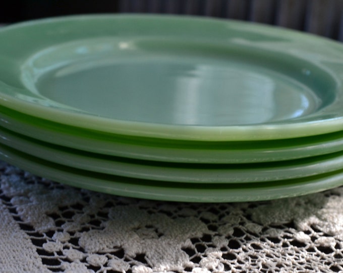 1940s Jadeite Dinner Plates Fire King Oven Ware Lot Set of 4 - Etsy