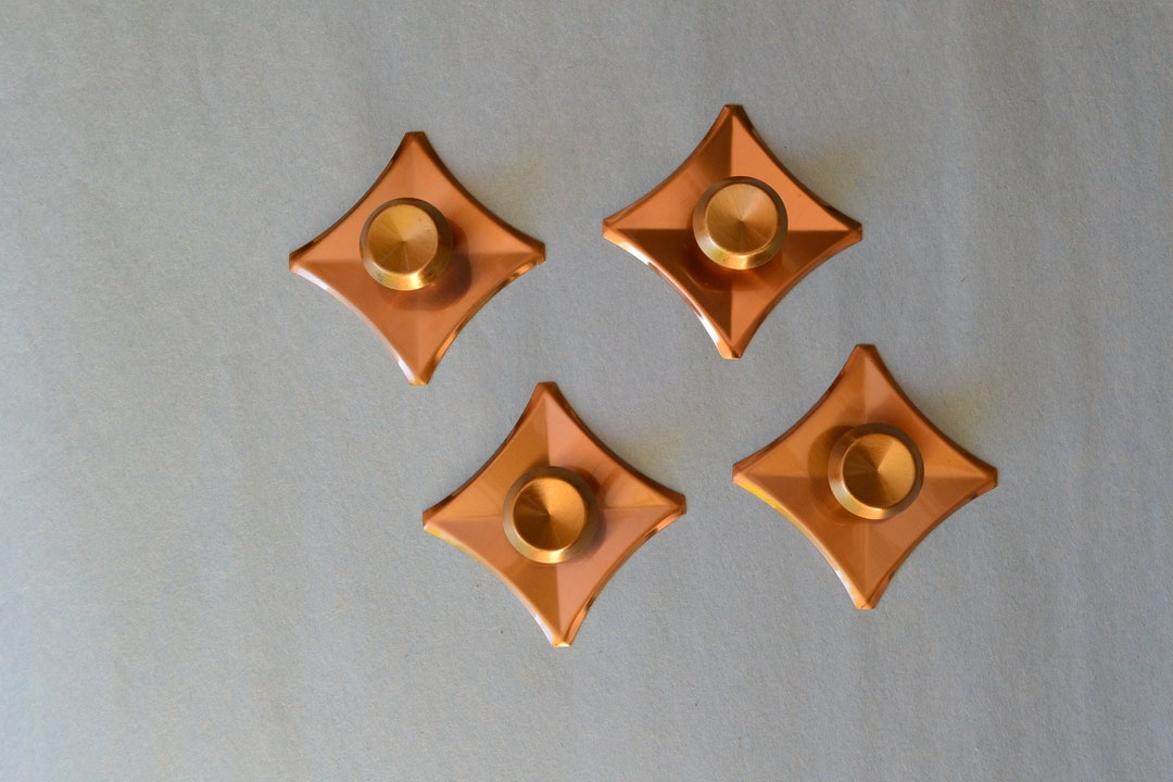 NOS 1 X MCM Concave Knob + Atomic Diamond Backplate Amerock Satin ...