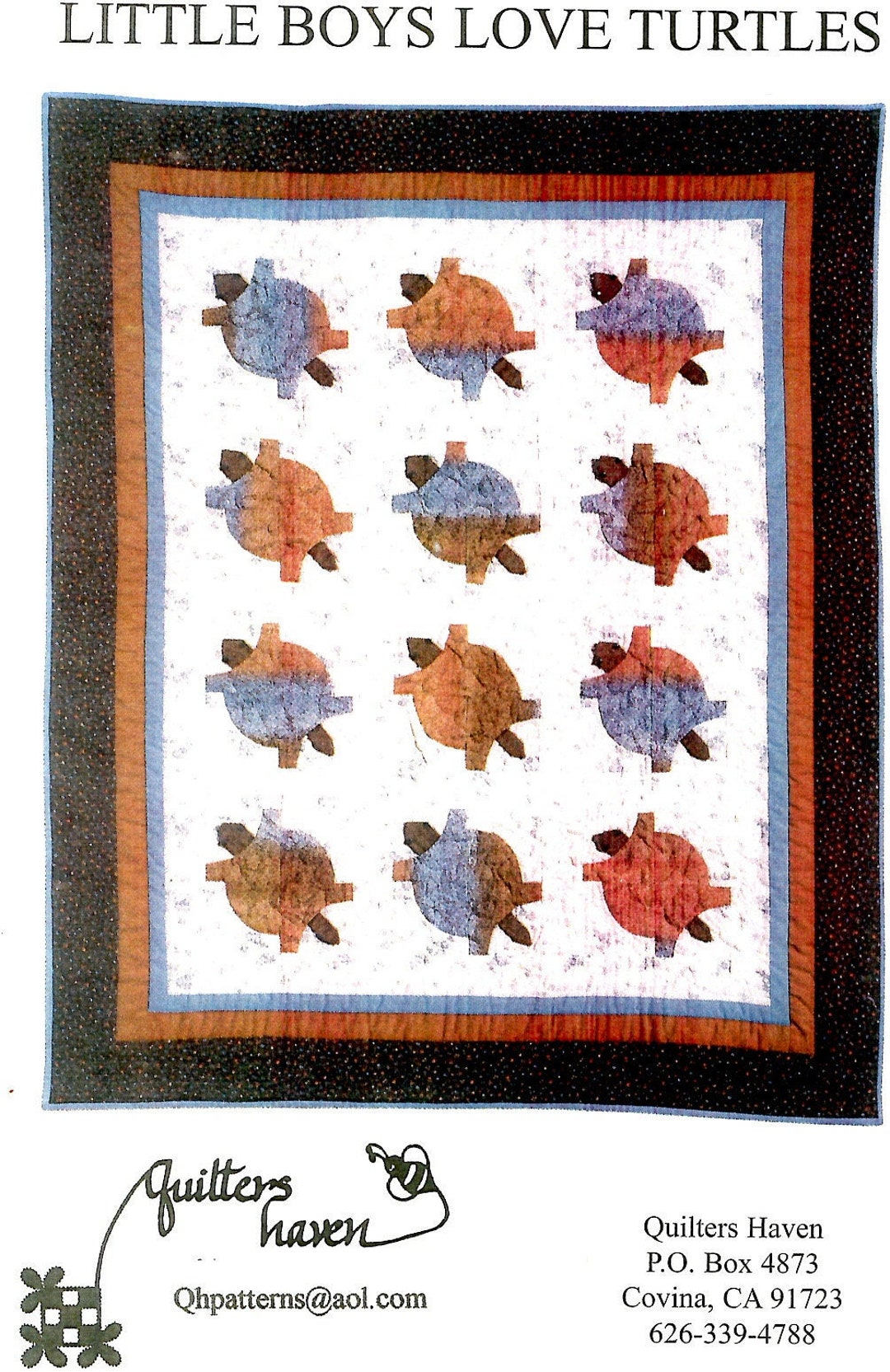 Turtles Baby Quilt Little Boys Love Turtles Mini Quilt Uncut Pattern ...