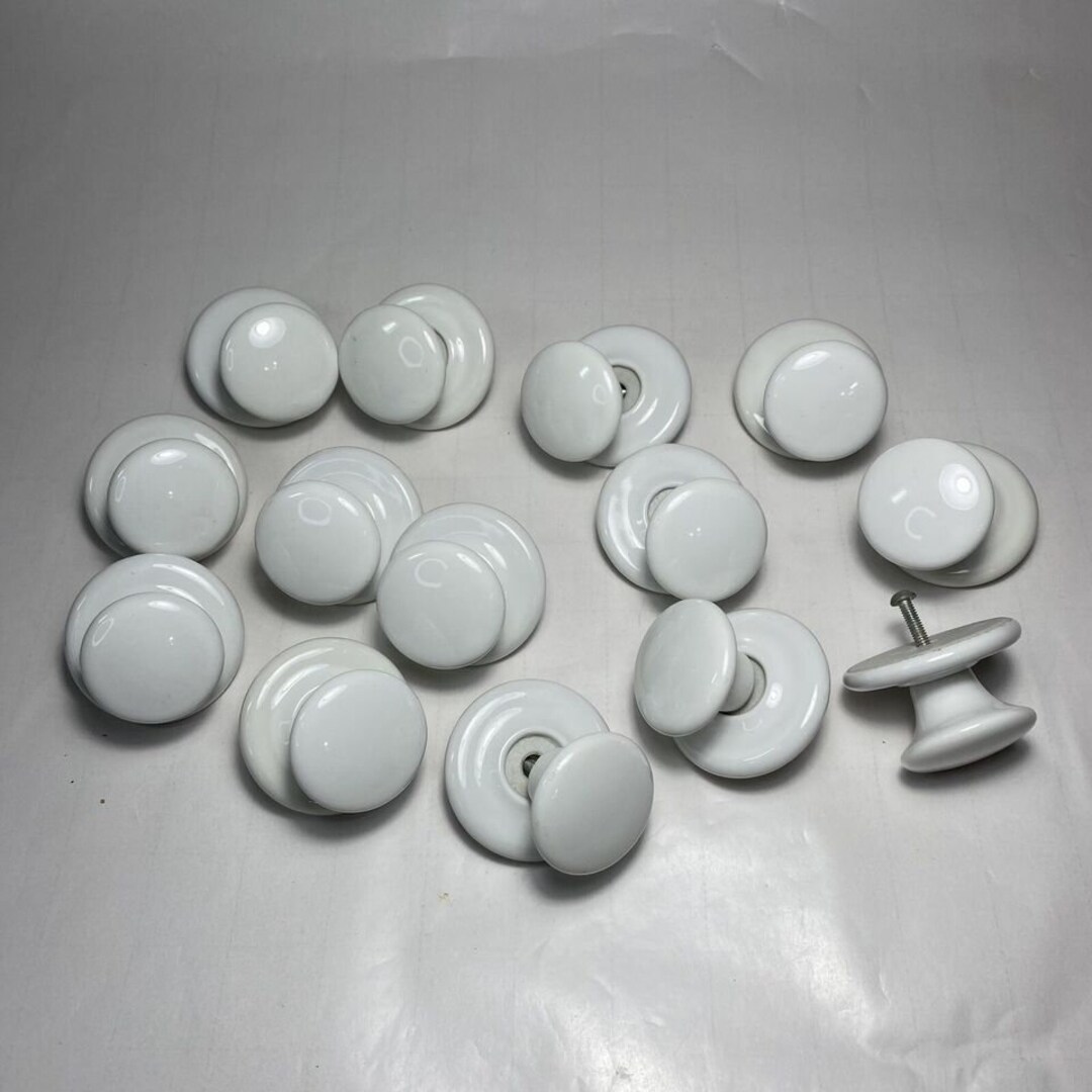 1 X Vtg Pedestal Cabinet Knob + Backplate Set 1.5" Knob 2" Backplate ...