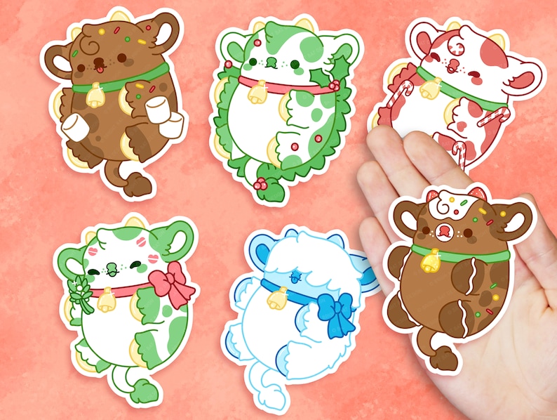 Winter Cow Nuggets Sticker Set Kawaii Cute Vinyl Diecut - Etsy