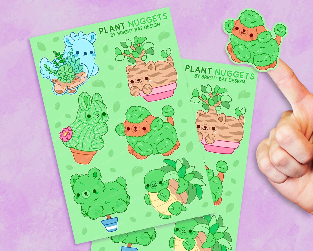 Plant Nuggets Sticker Sheets - 2 Pack | Kawaii Cute Kiss-cut Journal ...