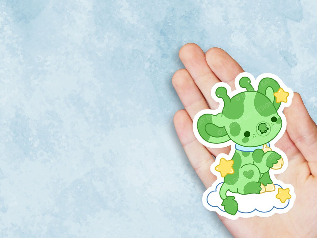 Orbit the Alien Cow - Cute Kawaii Vinyl Sticker | Laptop Sticker ...