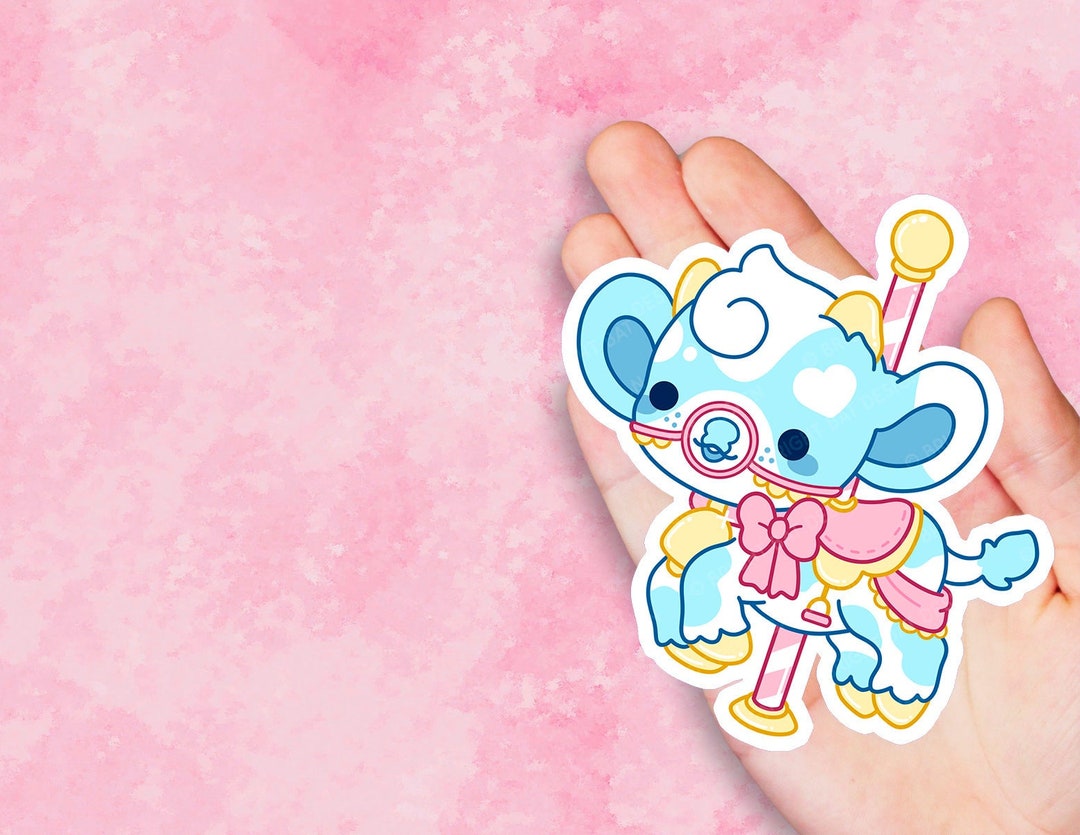 Calliope the Carousel Cow - Cute Kawaii Vinyl Sticker | Laptop Sticker ...