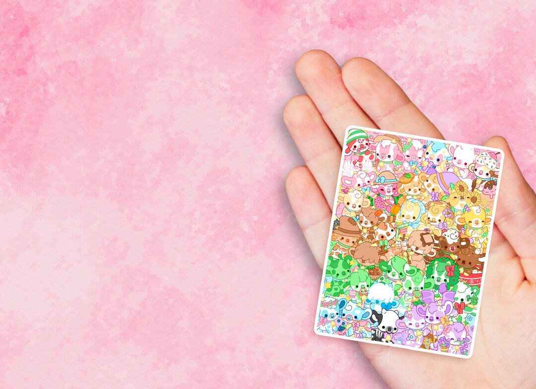 Cow Collage - Cute Kawaii Vinyl Sticker | Laptop Sticker | Water Bottle ...