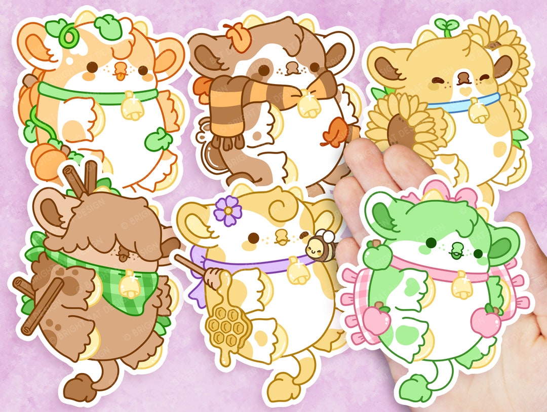 Harvest Cow Nuggets - Kawaii Vinyl Sticker Set - Etsy