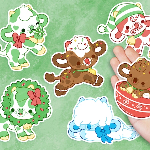 Halloween Cows Set Spooky Kawaii Cute Vinyl Diecut - Etsy