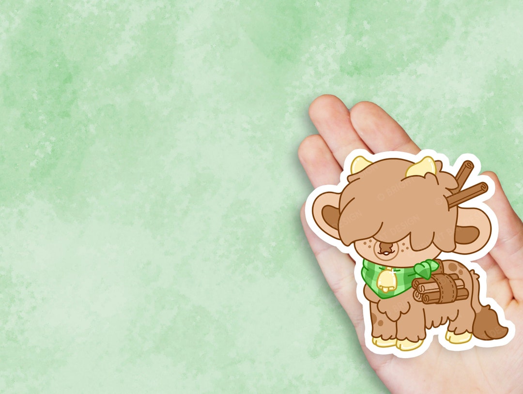 Churro the Cinnamon Cow- Cute Kawaii Vinyl Sticker | Laptop Sticker ...