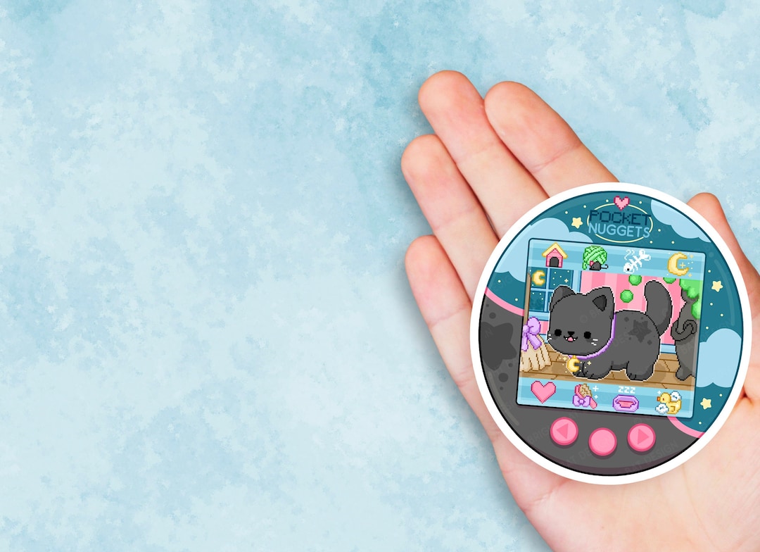 Magic Cat Pocket Nugget Monster Witch Pet - Cute Kawaii Vinyl Sticker ...